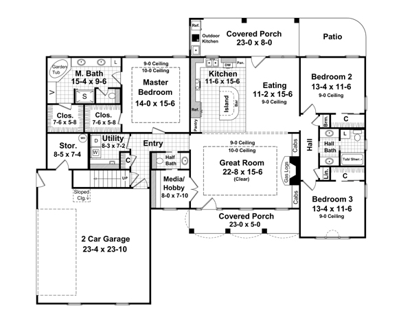 2000 sq.ft European Country styling with upscale features home design ...