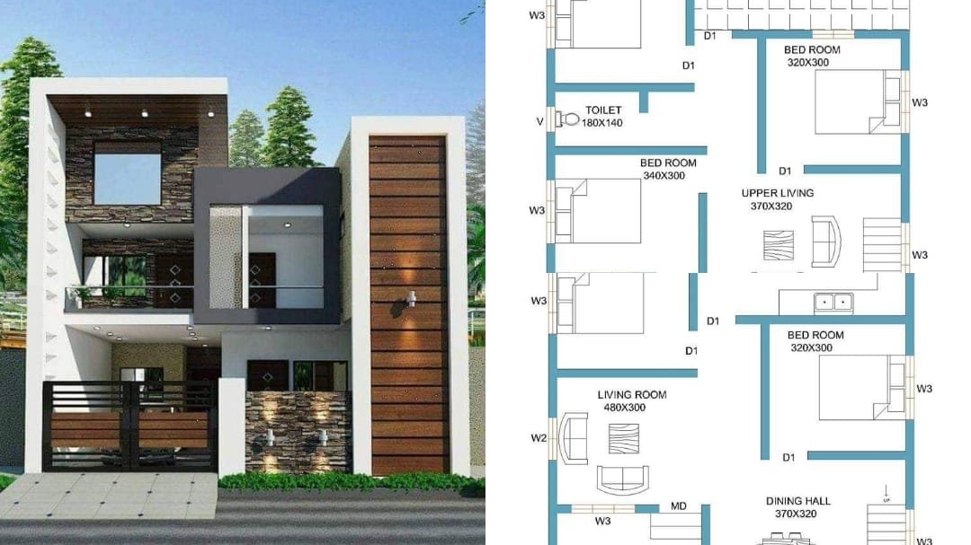 1676 Square Feet 3BHK Beautiful Home Design With Plan - Home Pictures