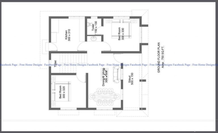 750 Square Feet 2 Bedroom Kerala Style Single Floor Beautiful House and ...