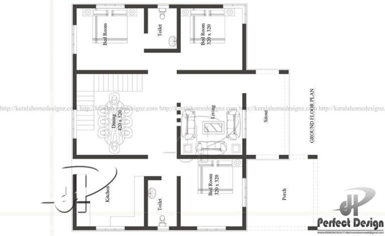 1100 Square Feet 3 Bedroom Single Floor Modern House Plan