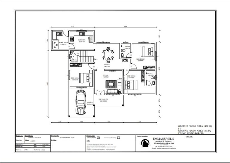 1600 Sq Ft 3BHK Contemporary Style Single-Storey House and Free Plan ...