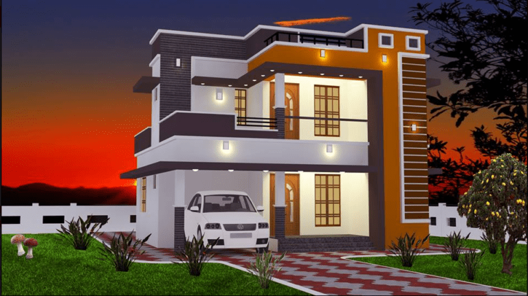 965 Sq Ft 2BHK Contemporary Style Double Floor House and Free Plan ...