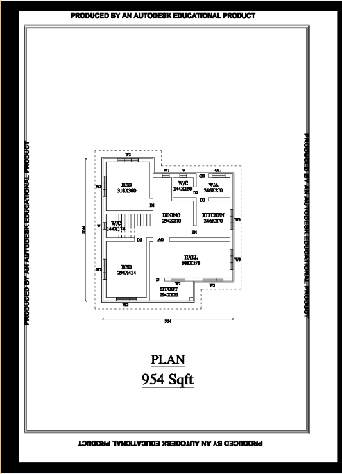 954 Sq Ft 2BHK Modern Single-Storey Home and Free Plan - Home Pictures