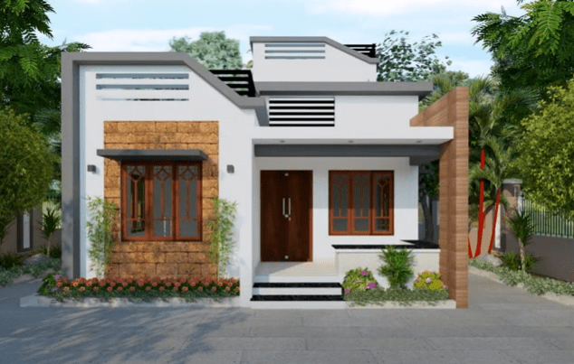 850 Sq Ft 2BHK Contemporary Style Home and Free Plan - Home Pictures