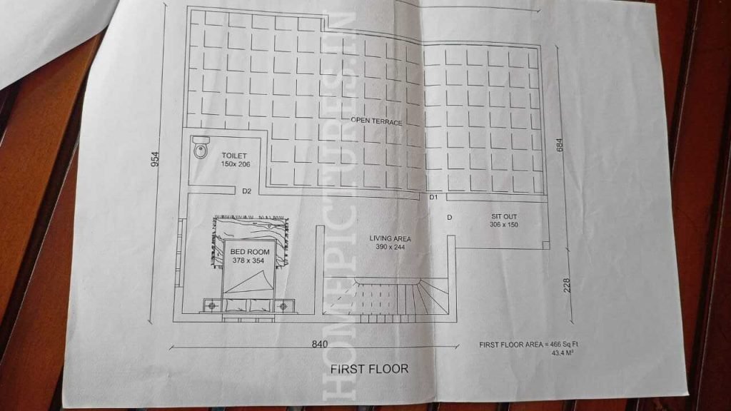 1534 Sq Ft 3BHK Two Storey Home at 14 Cent Plot, Free Plan, 24 Lacks ...