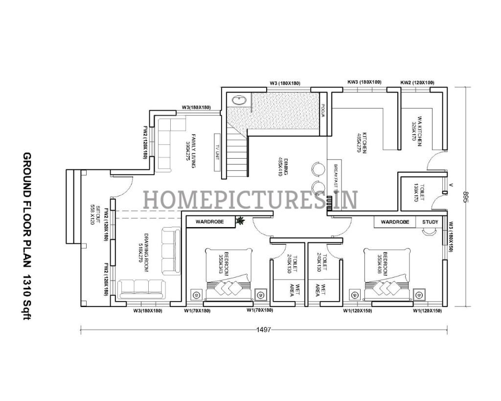 2355 Sq Ft 4 BHK Home at 10 Cent Plot, Free Plan, 51 Lacks - Home Pictures