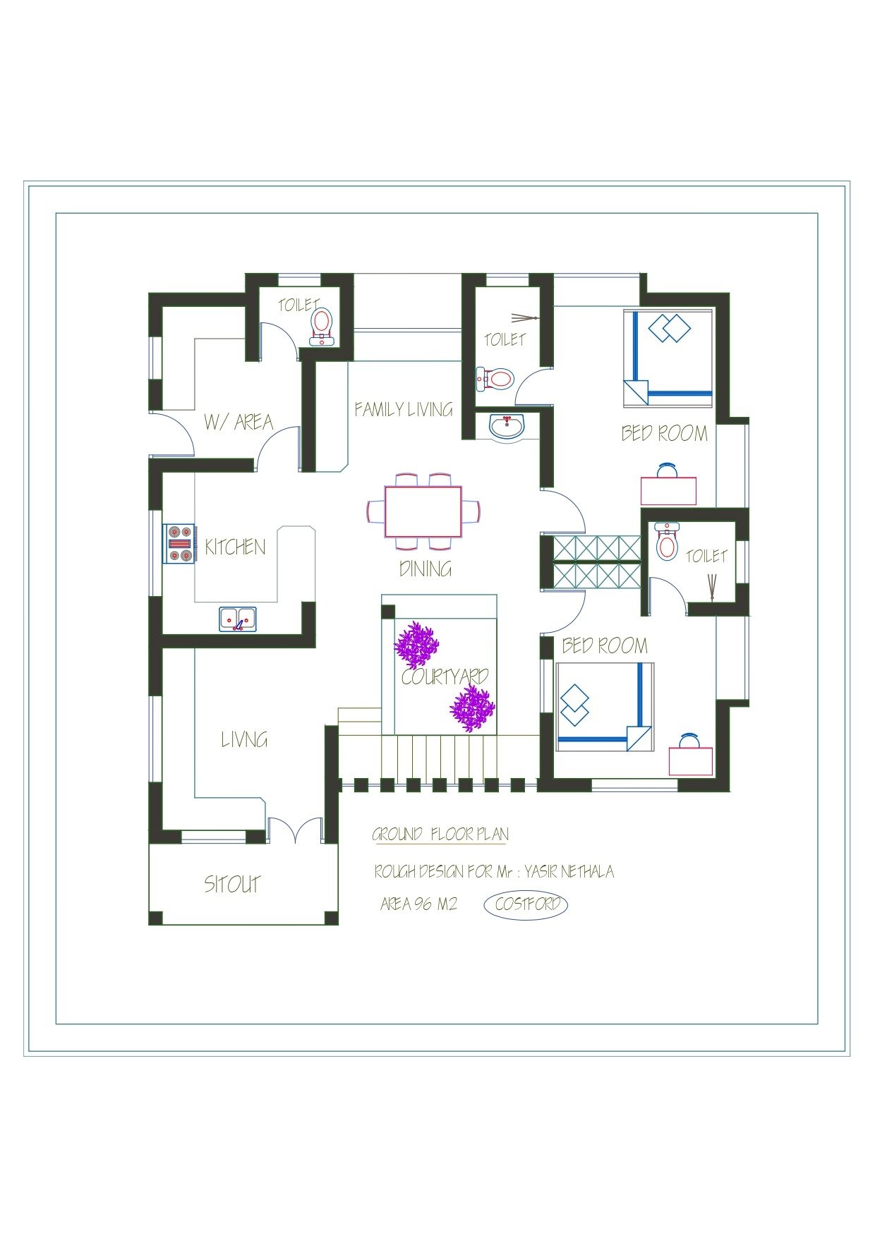 1700 square feet Nature-Friendly Home in Kodungallur
